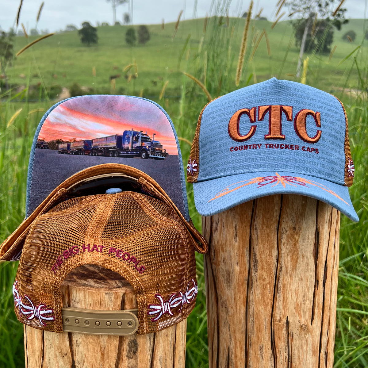 CTC BLUE TRUCK SCROLL TRUCKER CAP The Country Companies CTC BLUE TRUCK SCROLL TRUCKER CAP The Country Companies