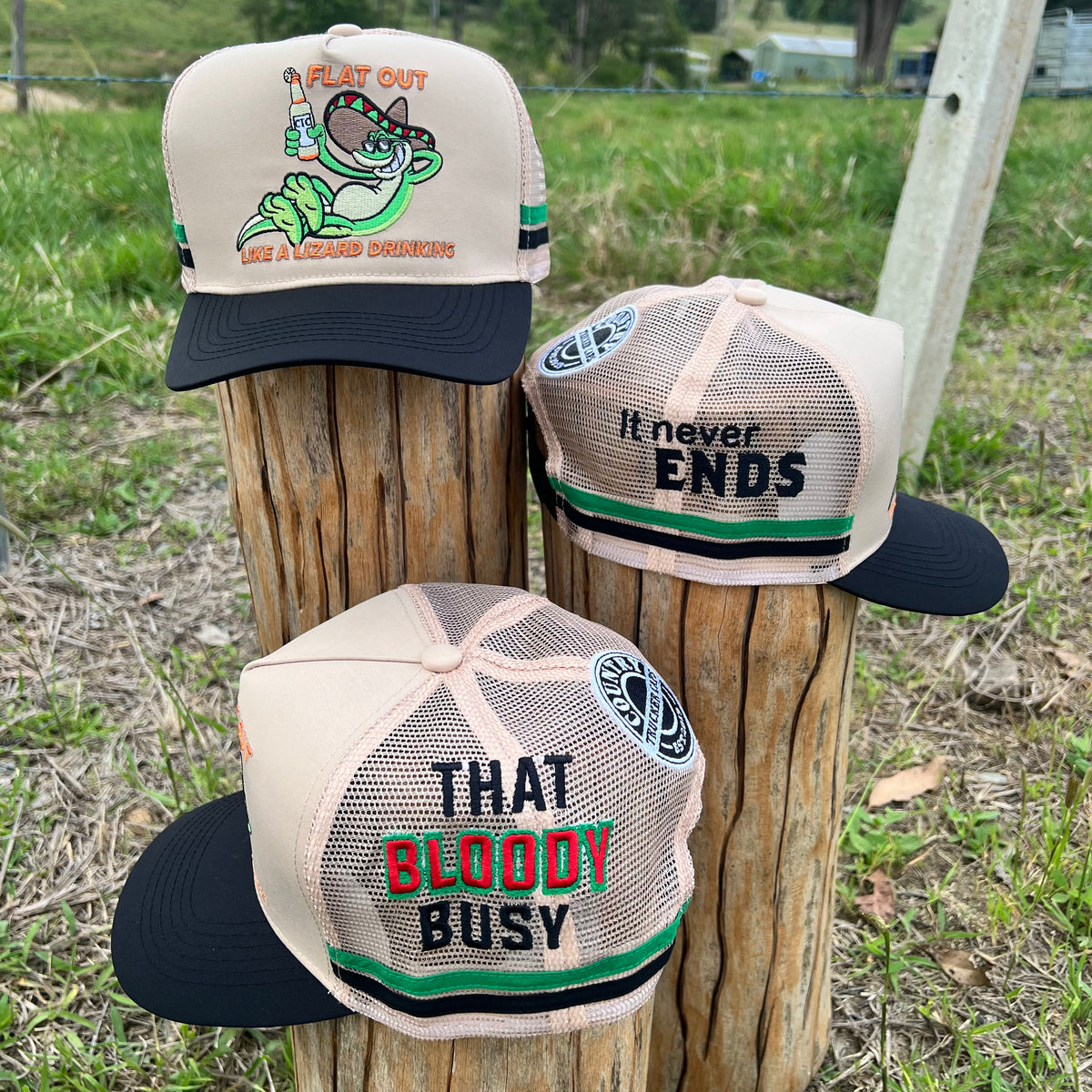 FLAT OUT LIKE A LIZARD DRINKING TRUCKER CAP – The Country Companies